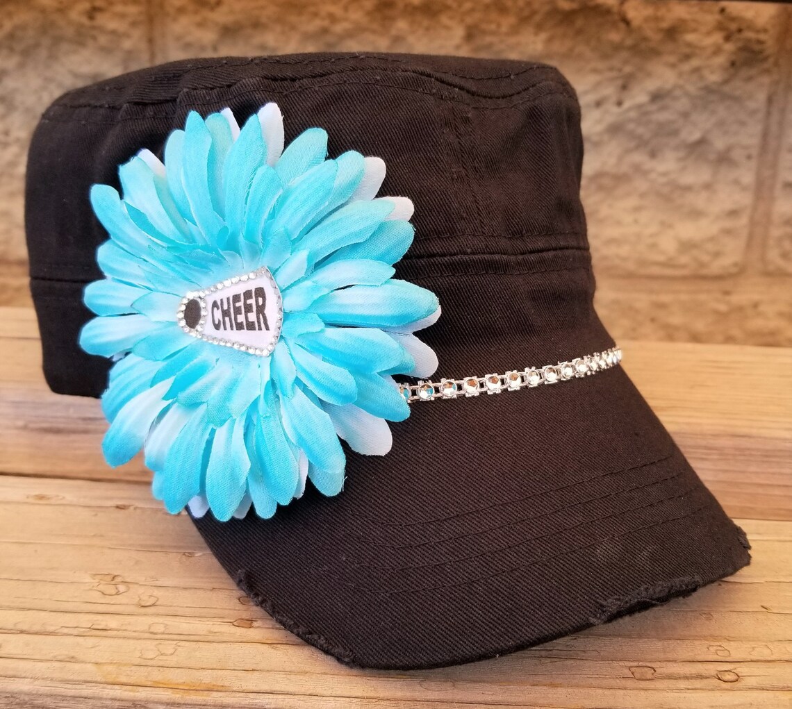 Cheer Mom Hat, Custom Cheer Mom Team Hat, Flower Cheer Hat With ...