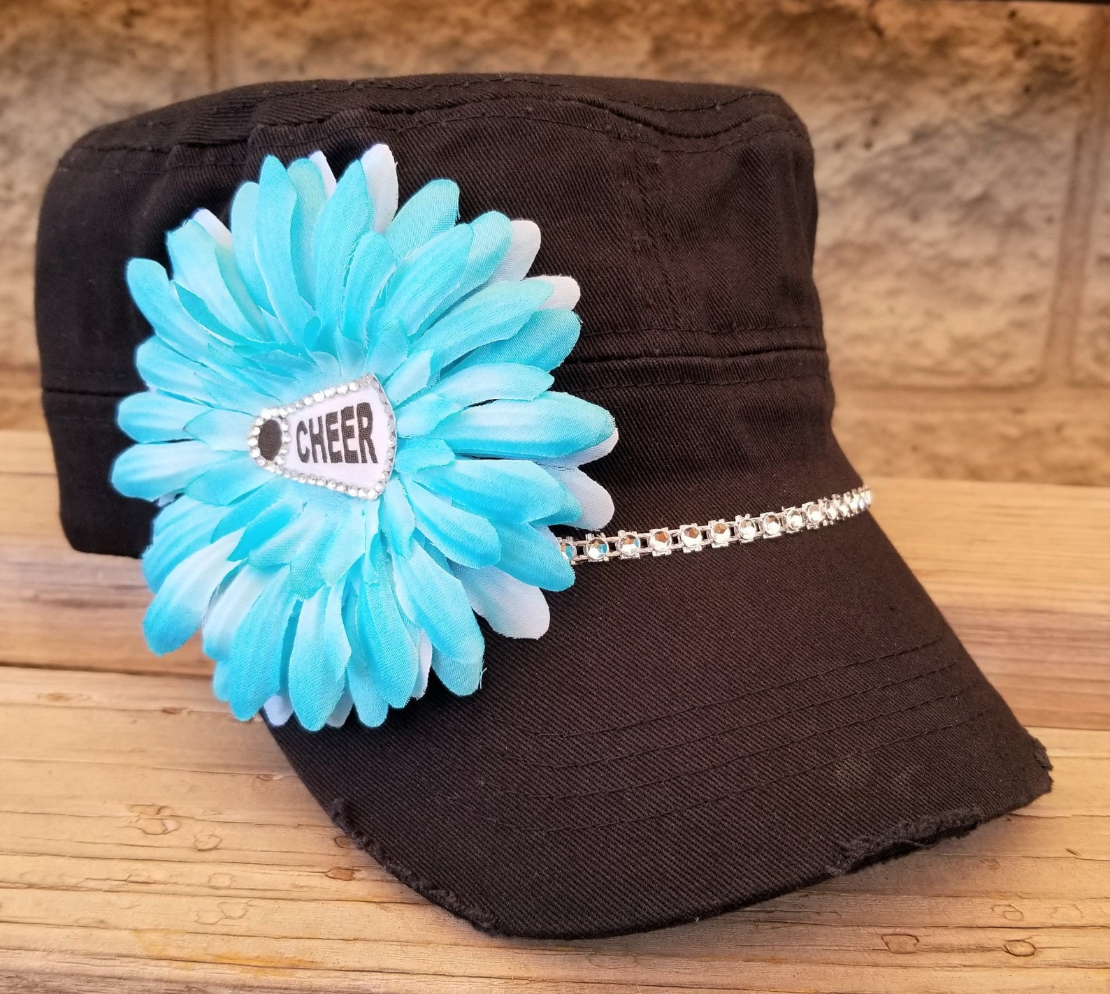 Cheer Mom Hat, Custom Cheer Mom Team Hat, Flower Cheer Hat With ...