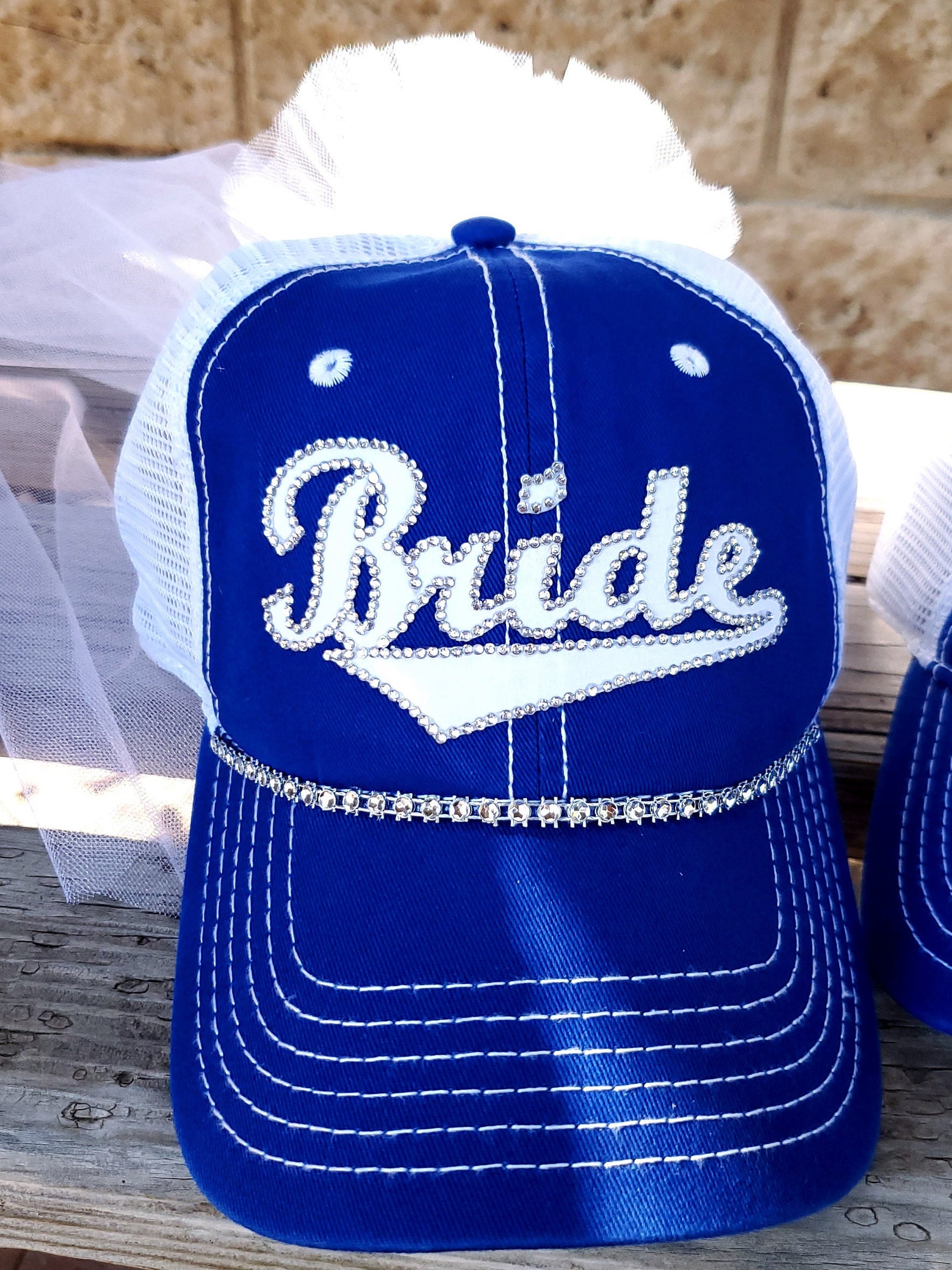Baseball Bride Hat With Veil for Baseball Game Bachelorette Party ...