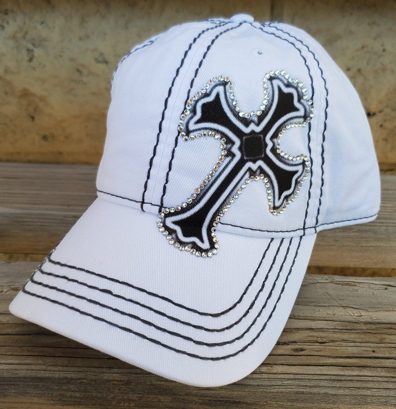 Bling Cross Hats Rhinestone Cross Trucker Caps Many Colors - Etsy