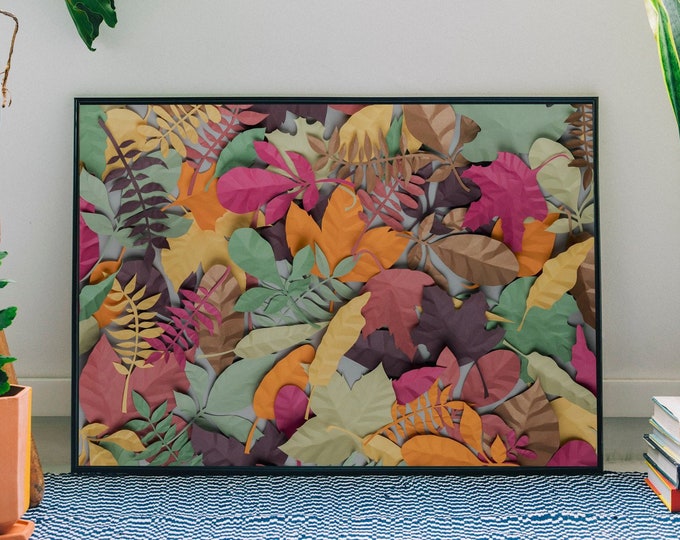 Leaf Print Leaf Art Leaf Poster Paper Leaves Home Decor - Etsy