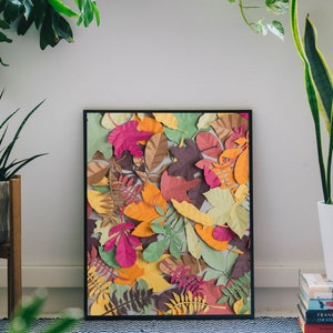 Leaf Print, Leaf Art, Leaf Poster, Paper Leaves, Home Decor, Wall Art ...