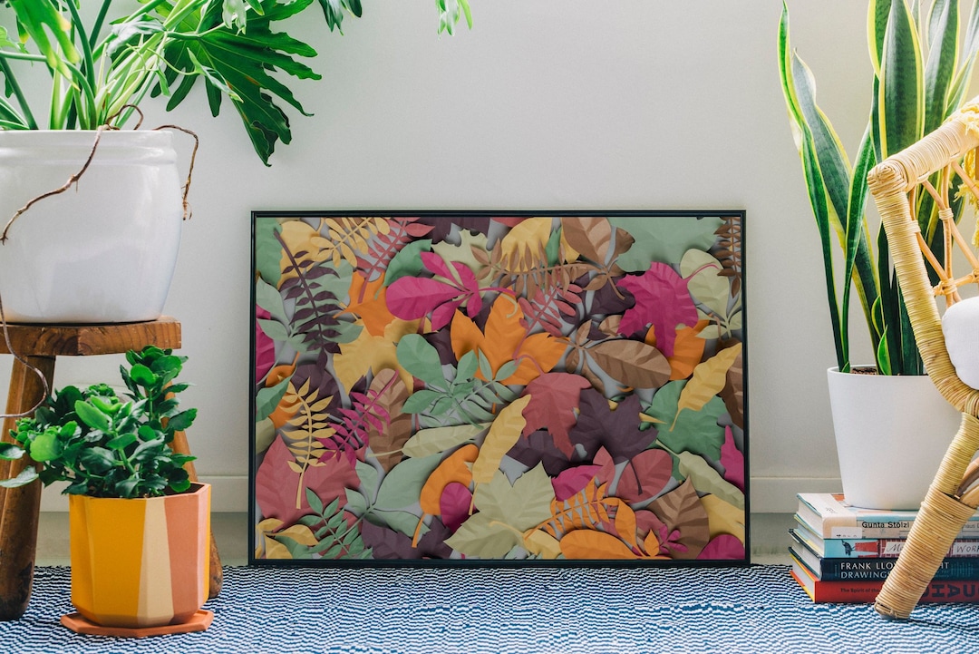 Leaf Print, Leaf Art, Leaf Poster, Paper Leaves, Home Decor, Wall Art ...