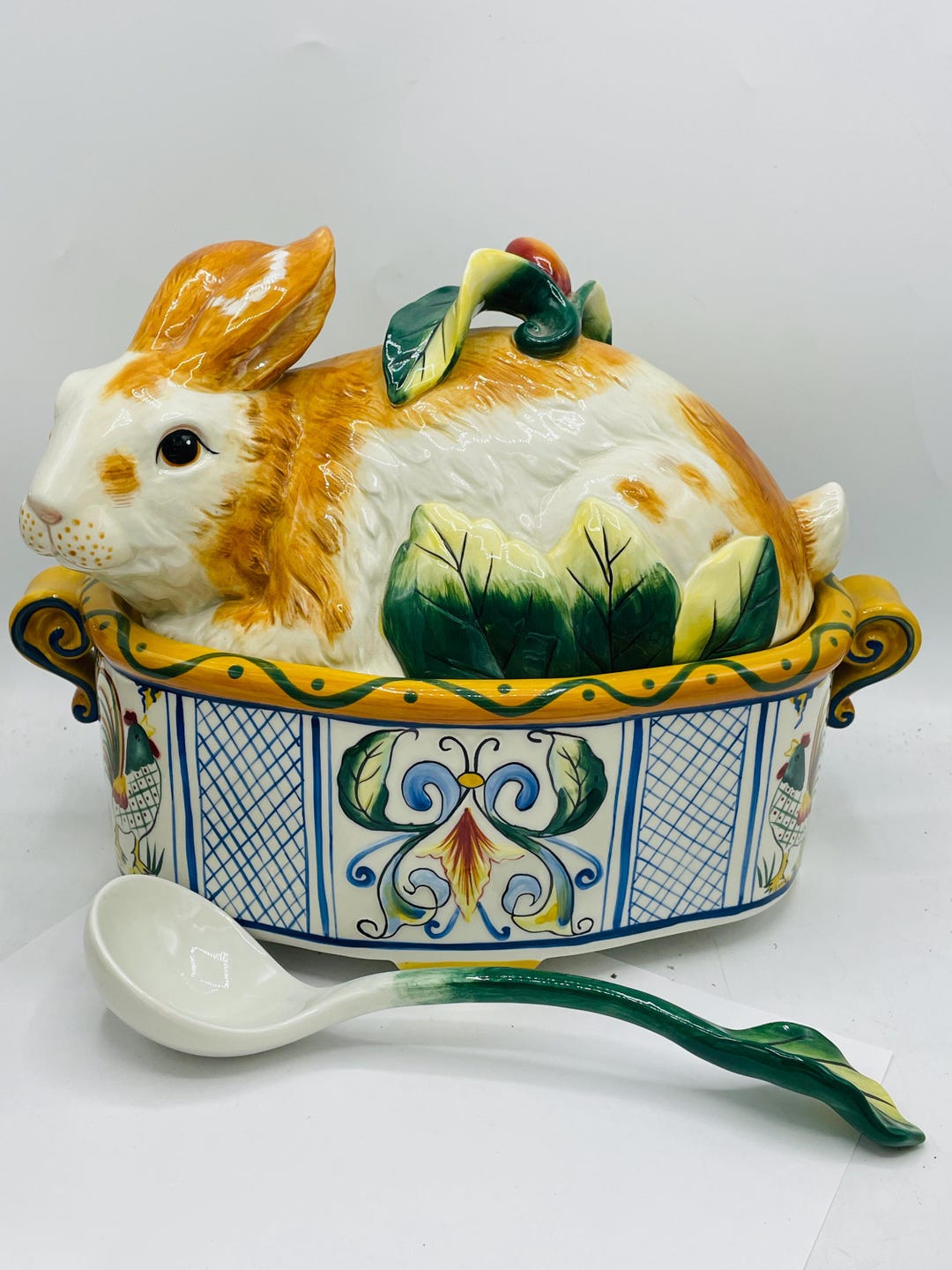 Fitz and Floyd Rabbit Soup Tureen WITH Ladle Classics Ricamo New ...