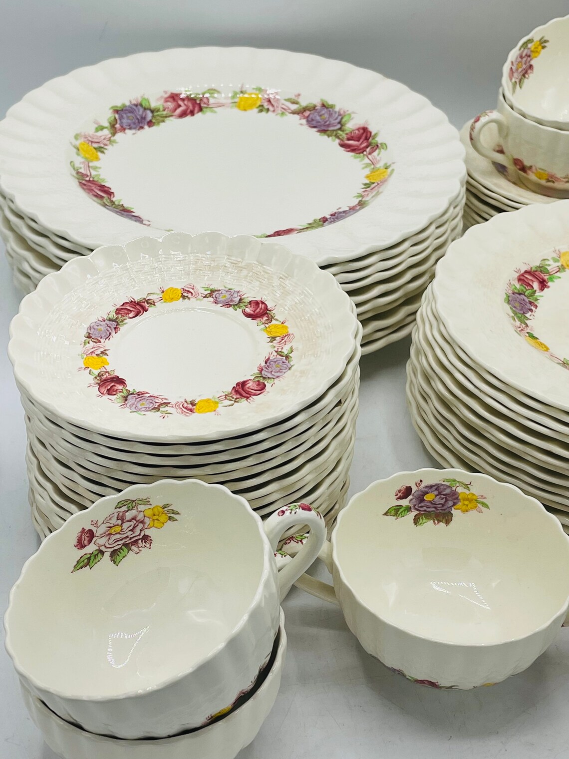 76 Piece Copeland Spode England Dinnerware Set Briar Rose | Etsy