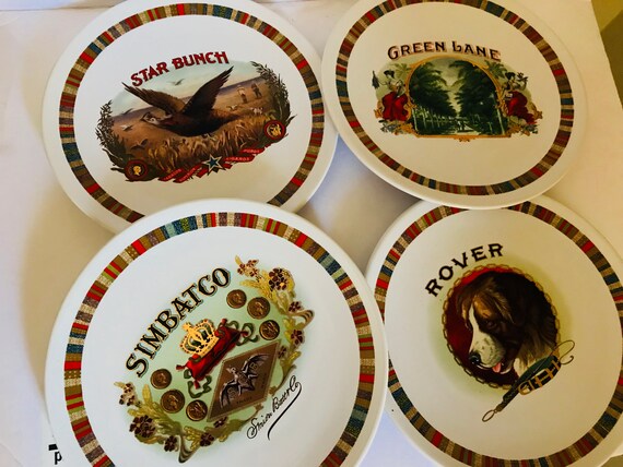 Vintage Lovely Set of 4 Porcelain Pottery Barn Cigar Label | Etsy