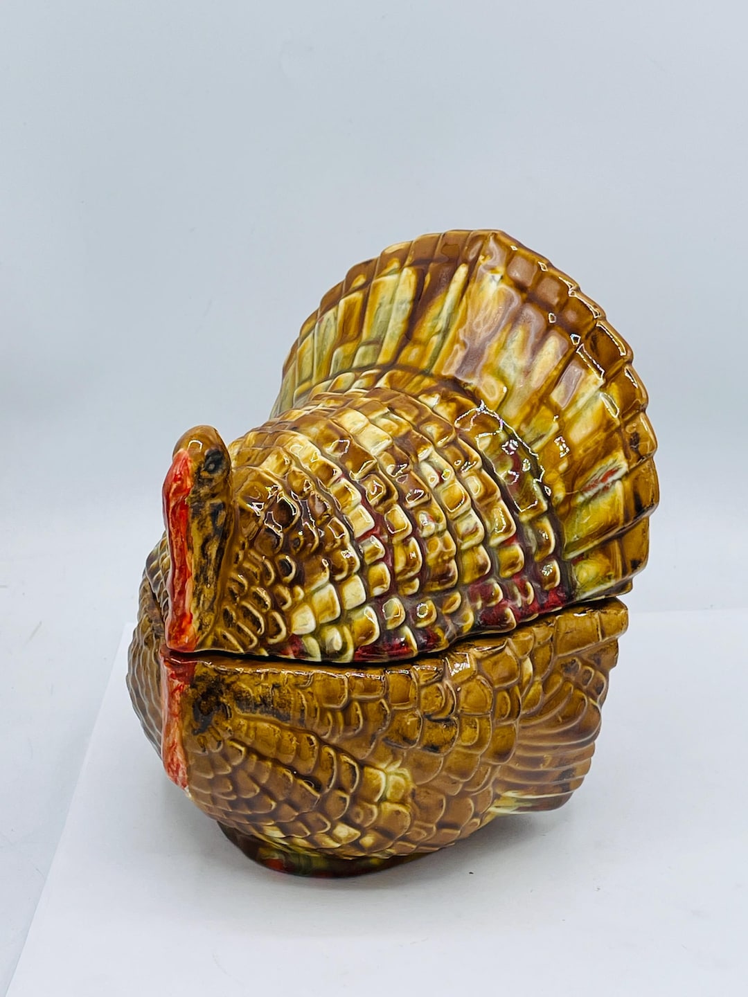 Vintage Hand Painted, Turkey Candy / Covered Dish- 7" Chip Free - Etsy