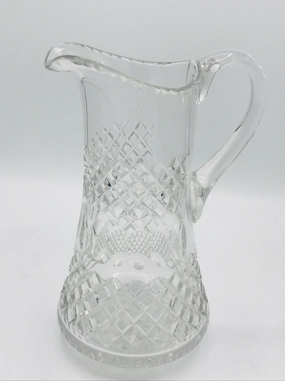 Vintage Lead Crystal Diamond Thumbprint Pattern Water Pitcher | Etsy