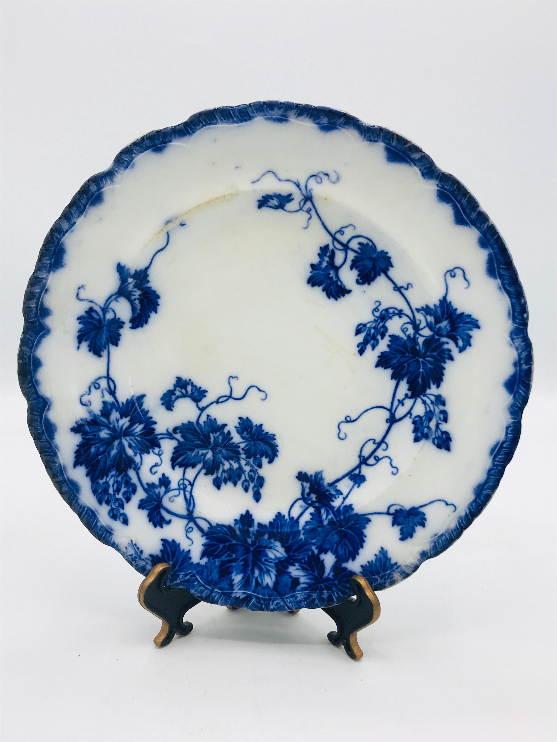 Antique John Maddock Sons Flow Blue virginia - Etsy