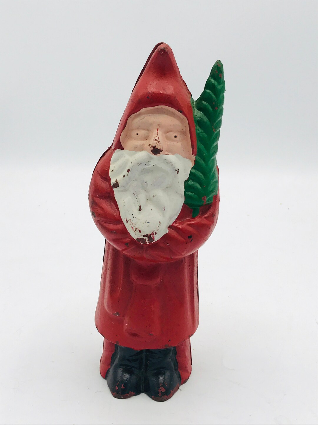 Vintage Cast Iron Santa Claus Bank John Wright Santa With Tree Cast ...