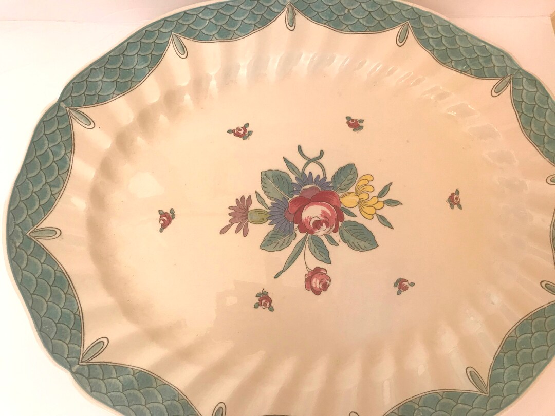 Royal Doulton Lowestoft Bouquet D6023 Oval Platter 13-1/2"- Great ...