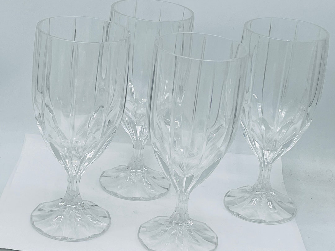 MIKASA BERKELEY Crystal Vertical Cut Water/ice Tea Goblets- Set of Four ...