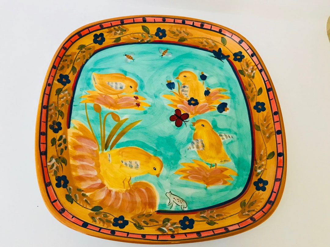 Vintage Dept 56 Plate Featuring Chicks, Bumble Bees and Flowers- Easter ...
