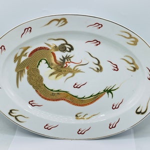 RARE Vintage Dragonware Large Platter Nippon Moriage Golden Dragon ...