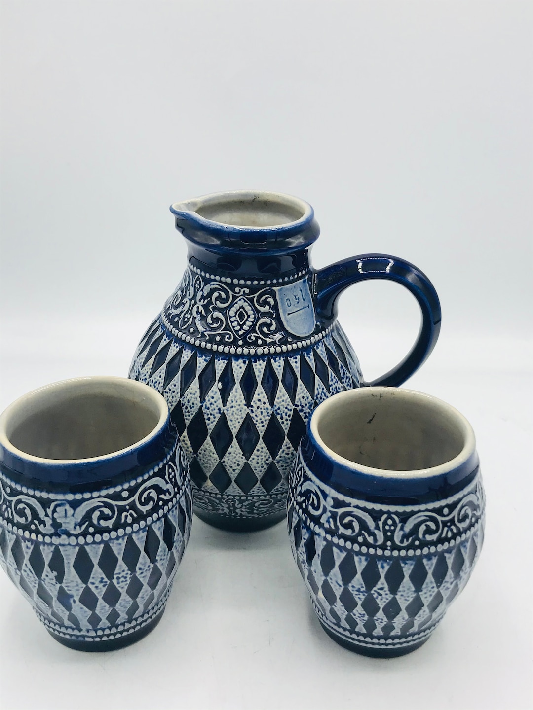 Vintage3 PC Set of of Marzi & Remy, W. Germany, Cobalt Blue and Grey ...
