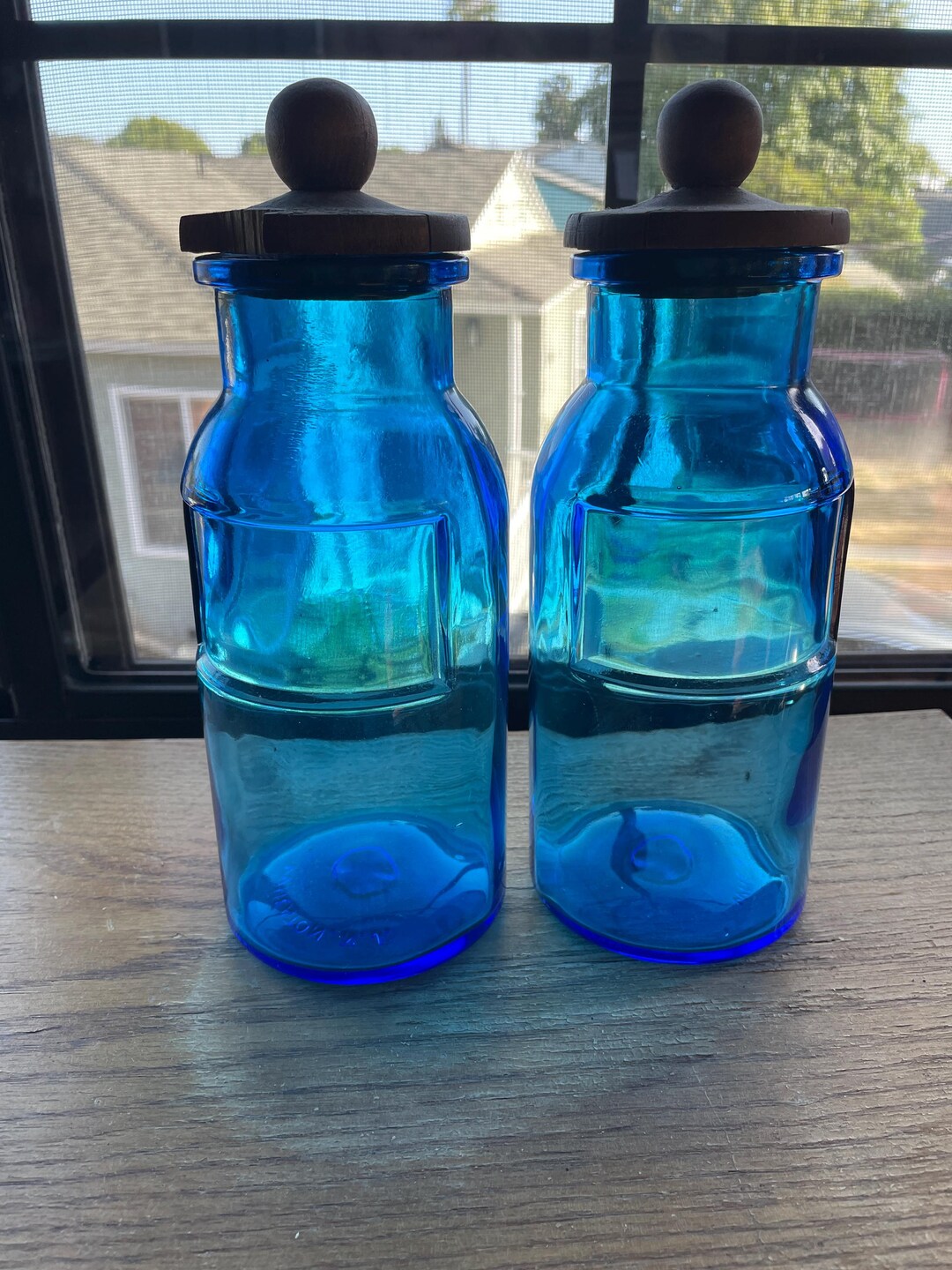 Vintage Pair of Wheaton NJ Glass Medicinal Apothecary Pharmacist Jars ...