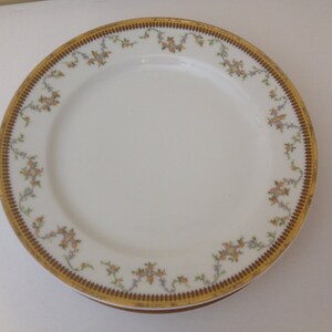 Vintage "valmont" Haviland Limoges (4) - Luncheon Plates Gold Trim With ...
