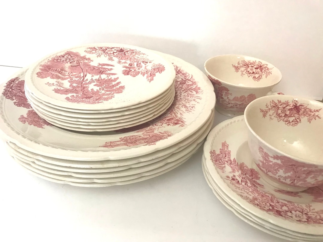 Vintage 18 Pc Dinner Set in the 'the Ferry' Pattern. Swinnertons ...