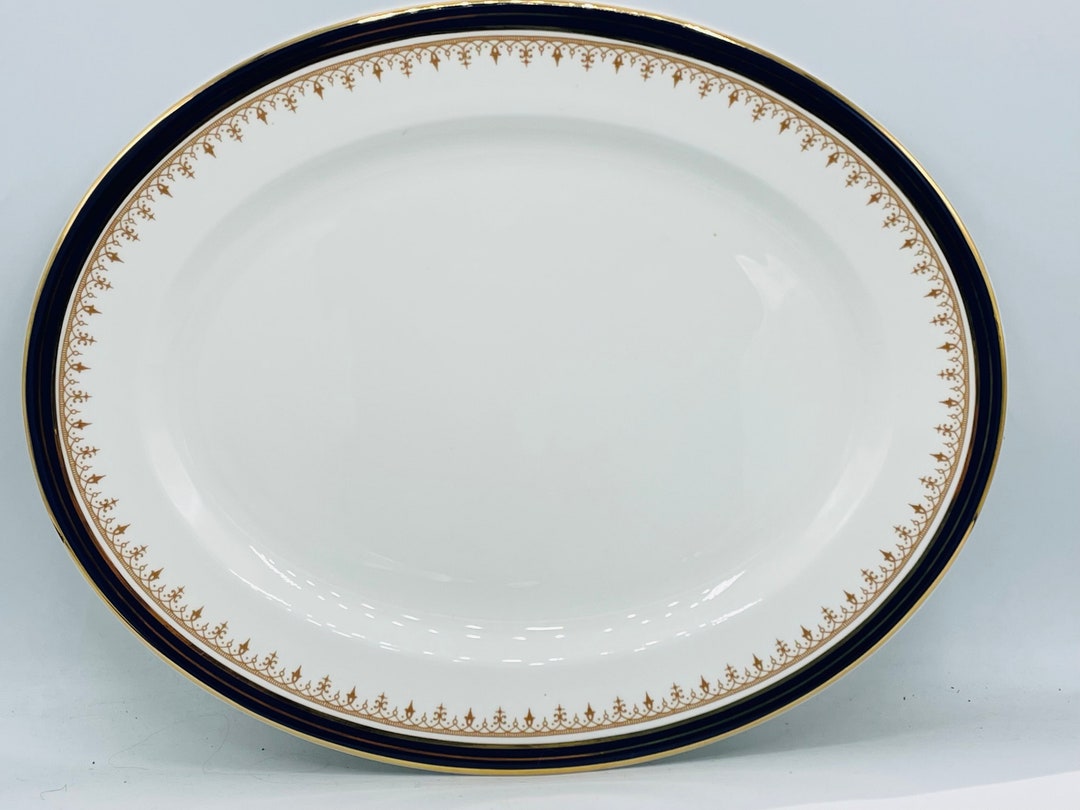 Vintage AYNSLEY Fine English Bone China “leighton Cobalt Smooth”~ Large ...