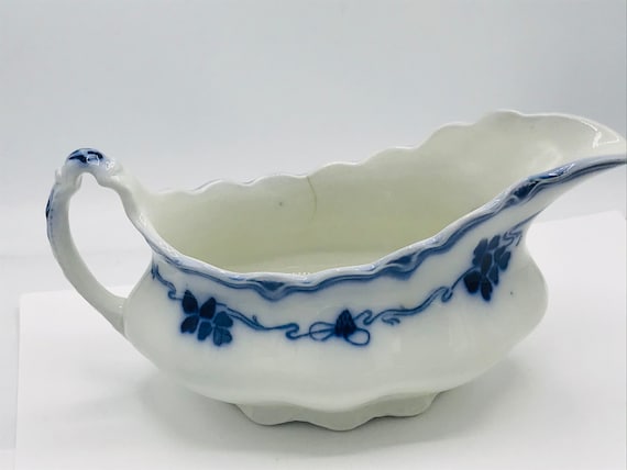 Antique W.H. Grindley Clover Pattern Flow Blue Gravy Sauce | Etsy