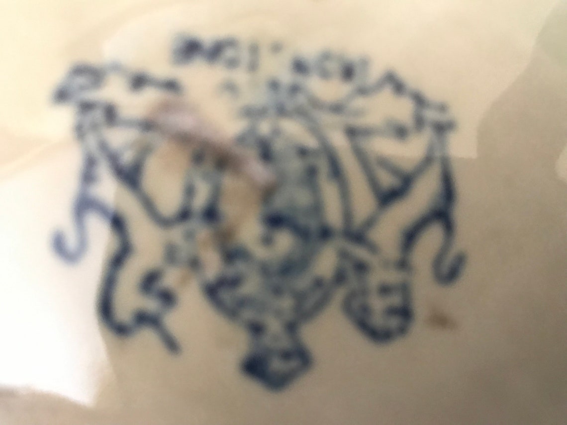 Vintage Flow Blue and White Transferware Pitcher Square - Etsy