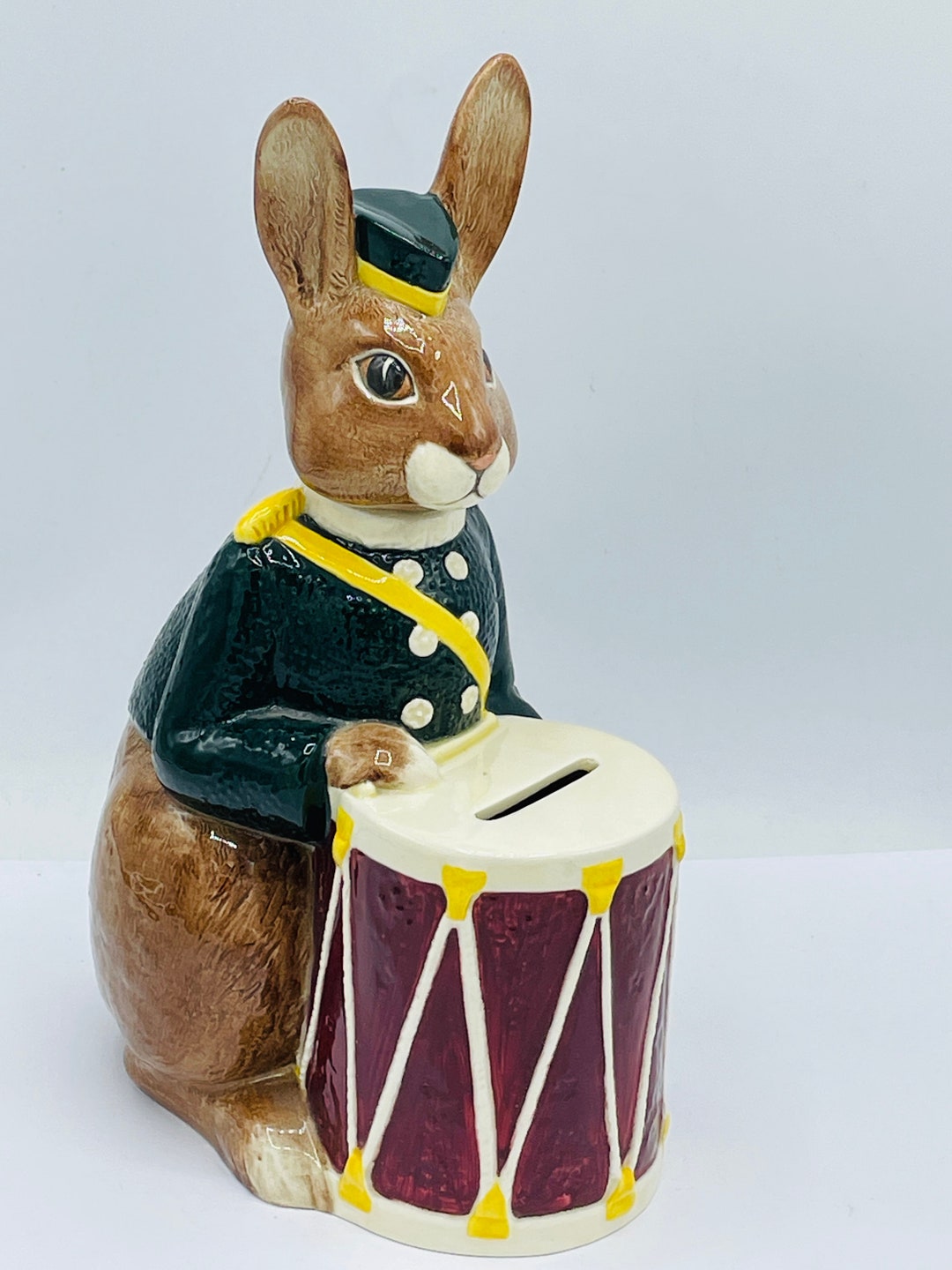 Royal Doulton Bunny Bank Rabbit Bunny W/ Drum Still Bank Porcelain ...