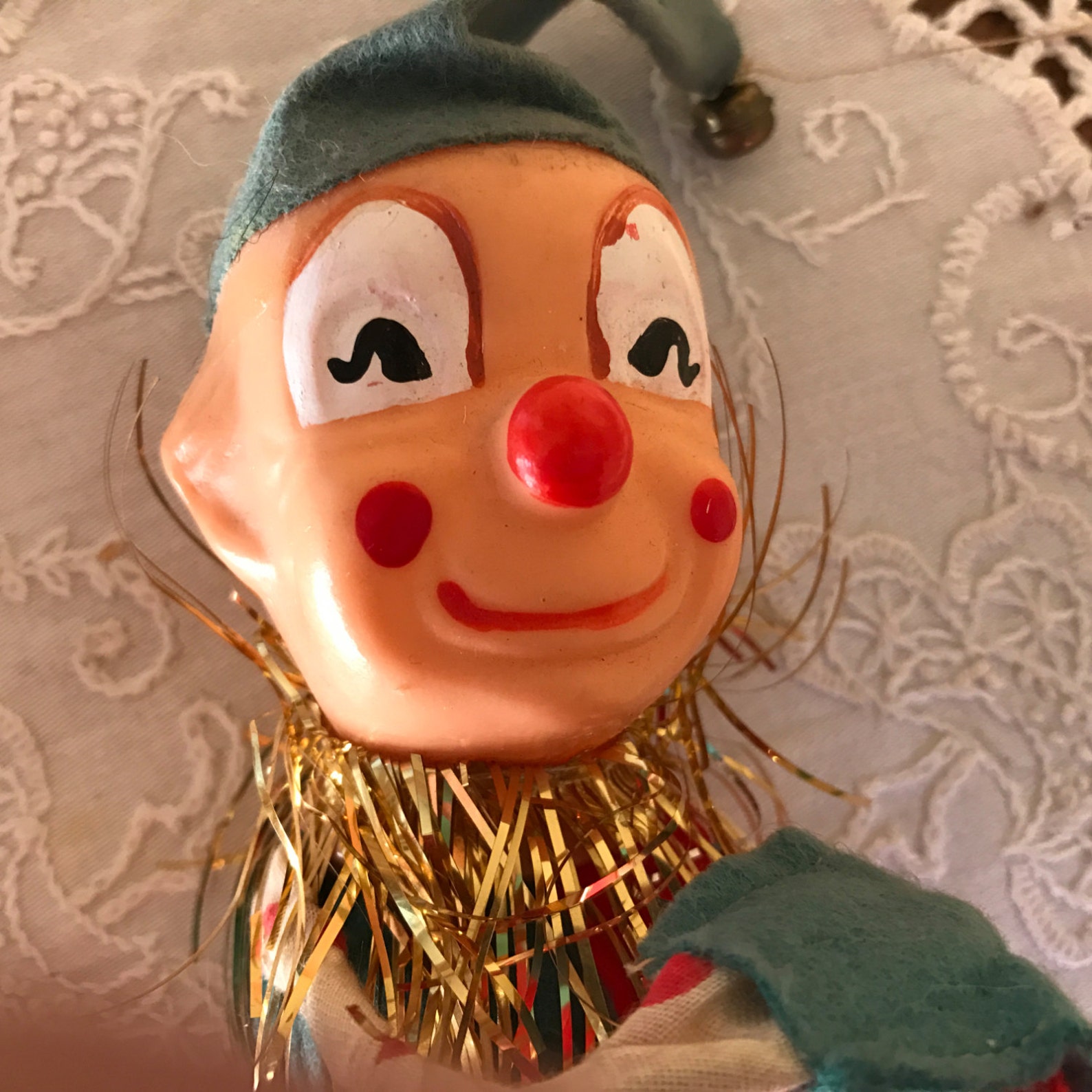 Vintage Bendable Clown Felt and Vinyl Christmas Ornament Red - Etsy