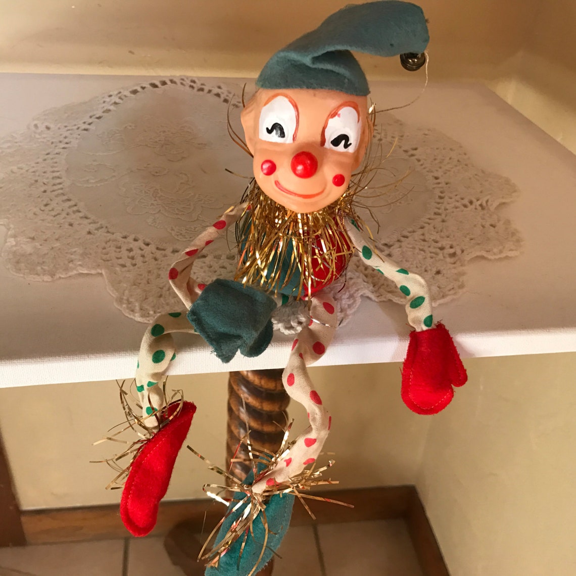 Vintage Bendable Clown Felt and Vinyl Christmas Ornament Red - Etsy