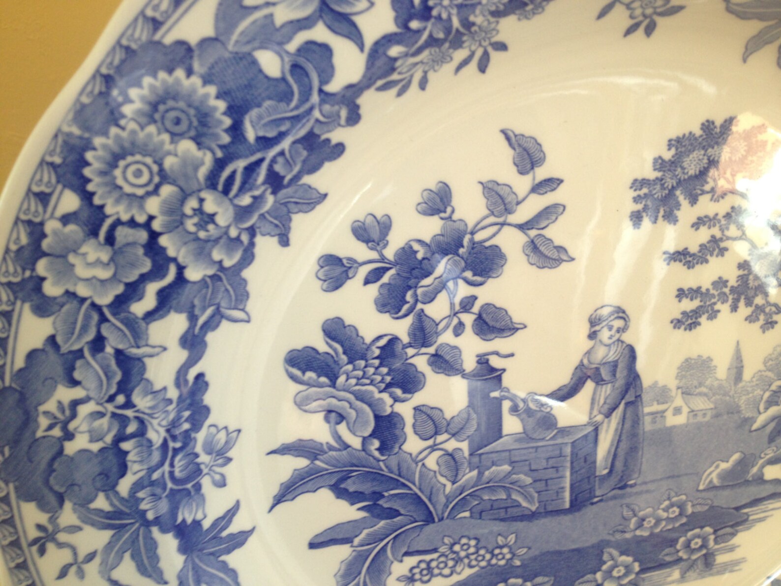 Vintage Spode Blue Room Collection Girl at the Well Dinner - Etsy