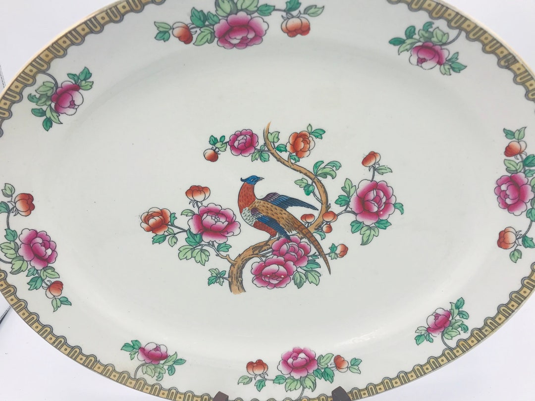 Antique F Winkle & Co Whieldon Ware Smooth "pheasant" 14.5" Platter ...