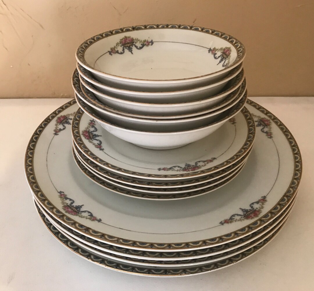 Vintage 14 PC Pretty Noritake "minerva" Pattern Dinner Set of (4 ...