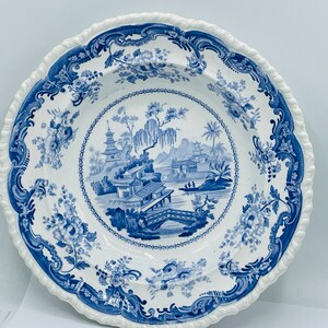 Minton Chinese Marine Opaque China Serving Bowl Blue White Antique ...