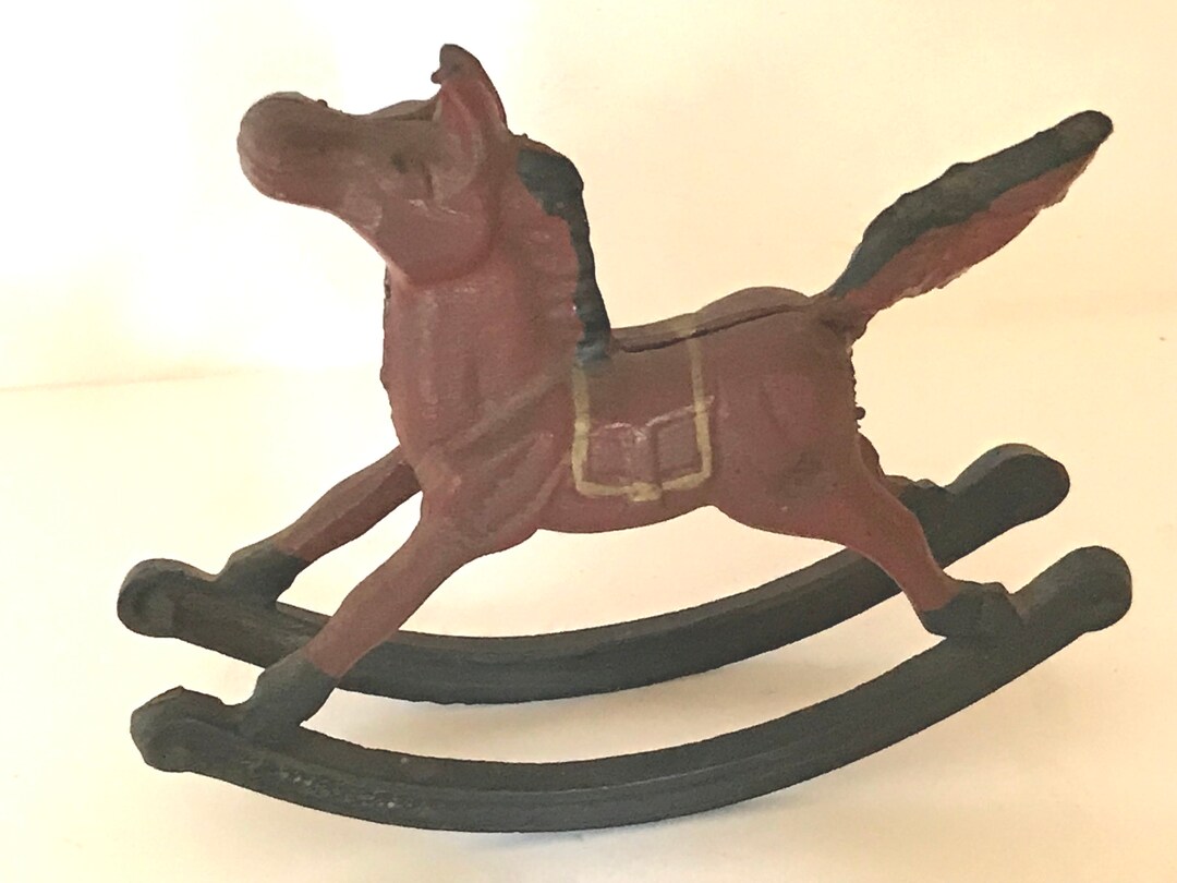 Vintage Solid Cast Iron Rocking Horse- 7" - Etsy