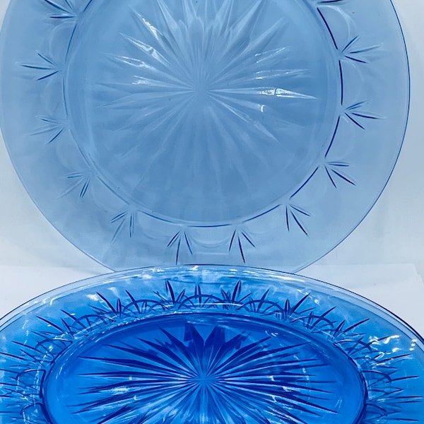 Fostoria Blue Plates - Etsy