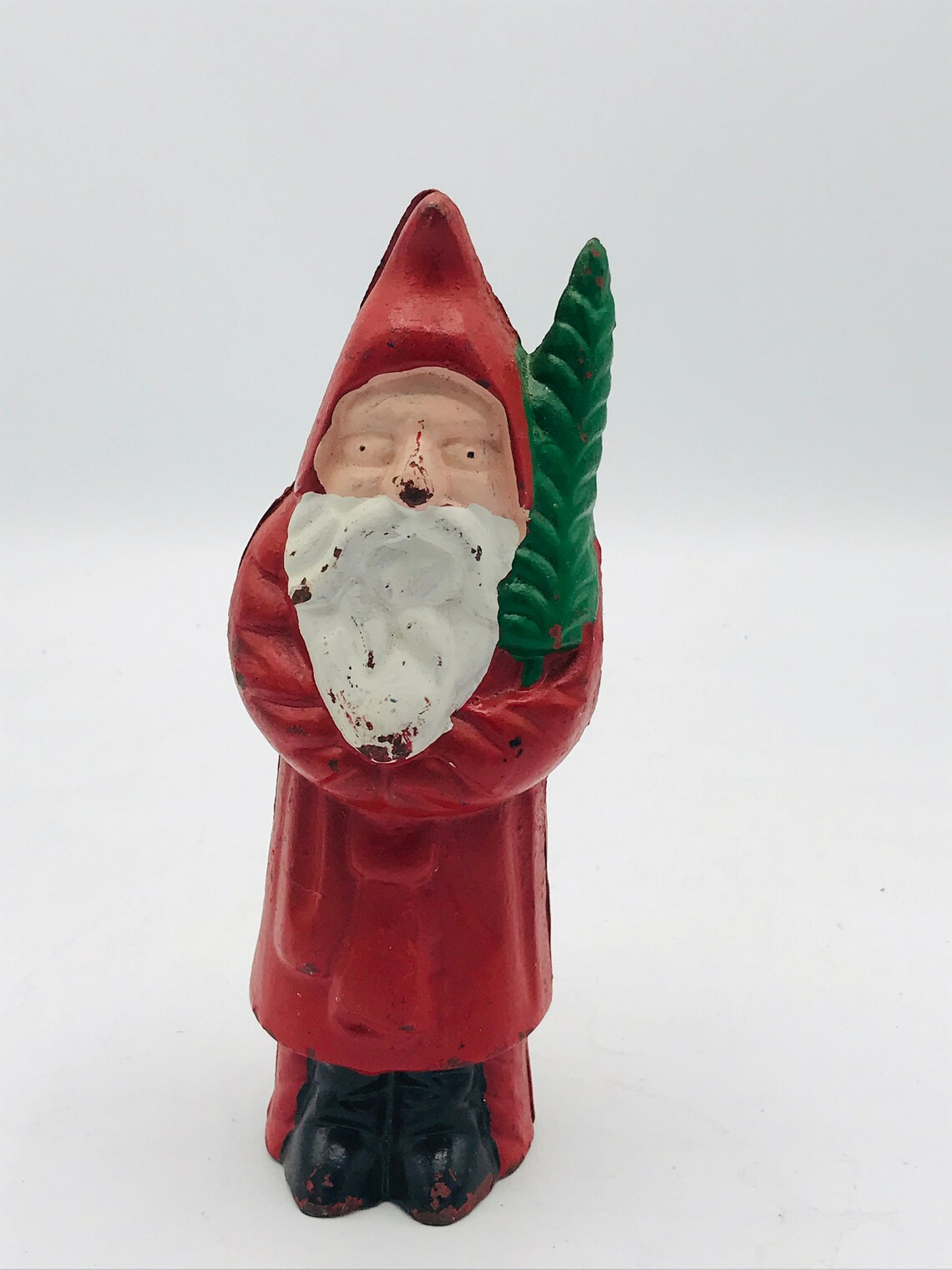 Vintage Cast Iron Santa Claus Bank John Wright Santa With Tree Cast ...