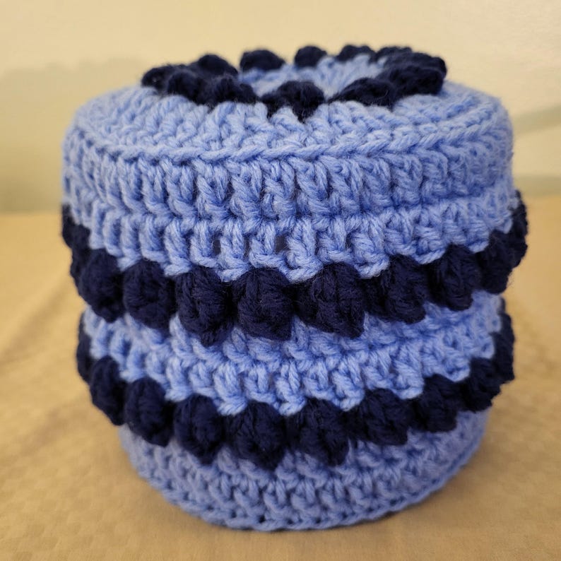 Blue and Navy Popcorn Toilet Paper Cover - Etsy
