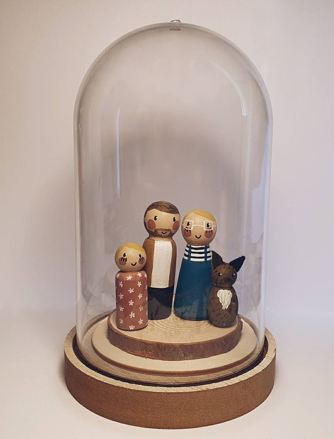 NEW Family Peg Doll Domes - Personalised Family Portrait Gift, Festive ...