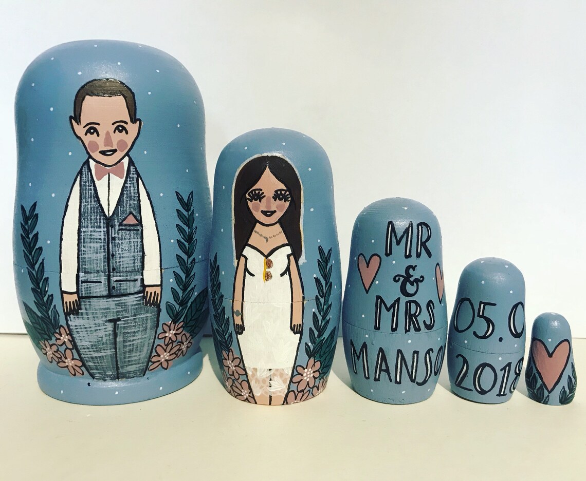 Bride and groom Russian dolls groom and groom dolls bride | Etsy