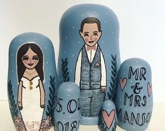 Bride and Groom Russian Dolls Groom and Groom Dolls Bride - Etsy
