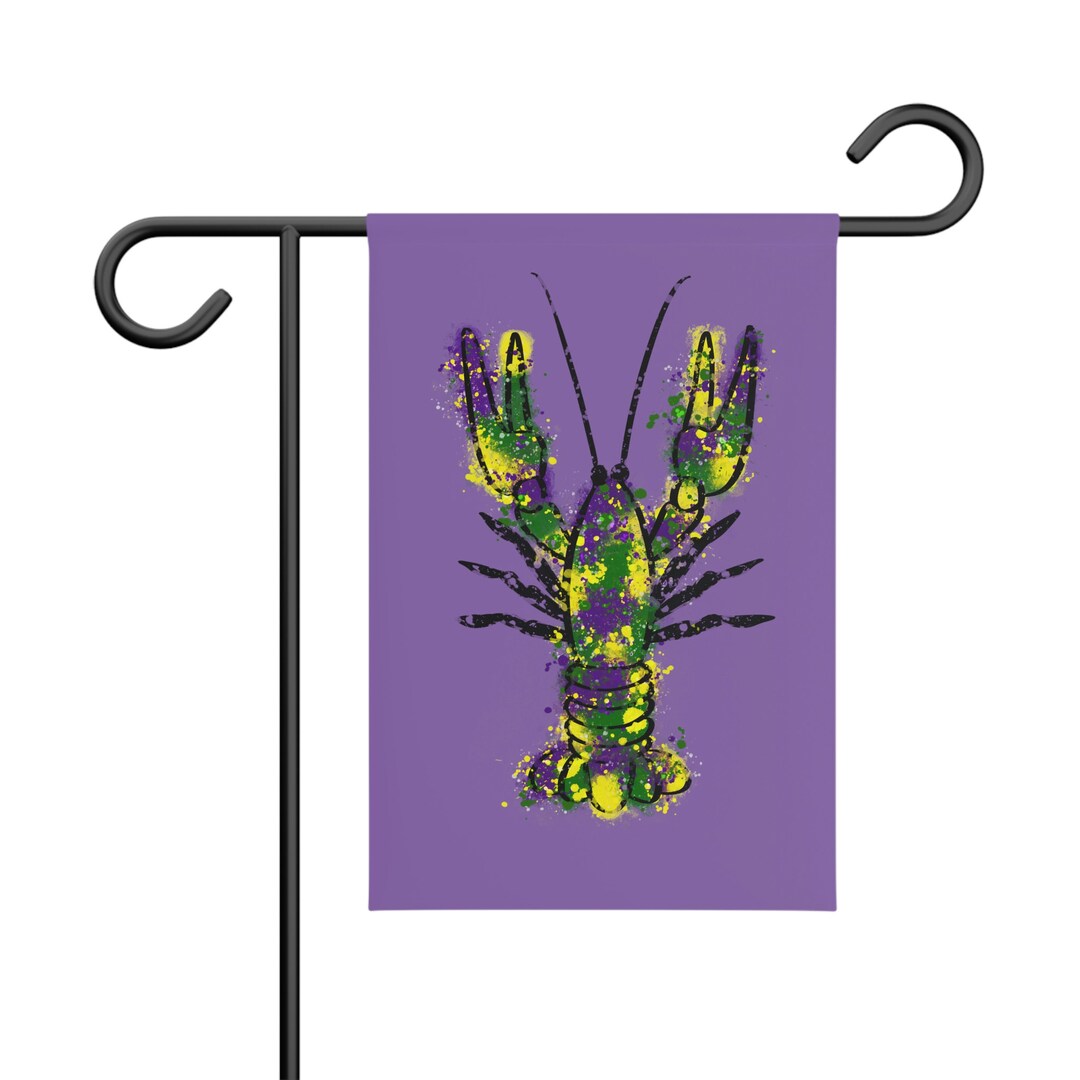 Mardi Gras Crawfish Garden Flag Fat Tuesday Outdoor Decor Louisiana ...
