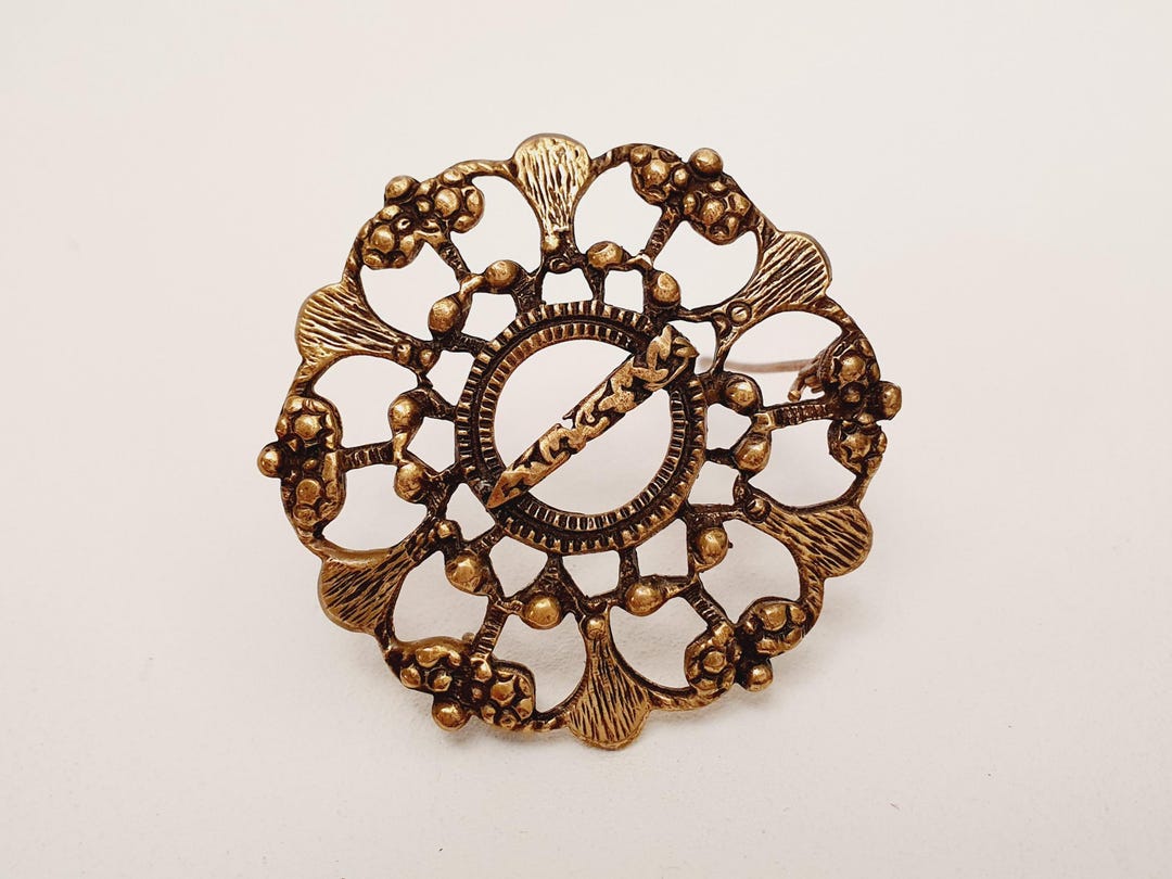 Knut Paulsen - Bronze Shawl Brooch - Norway - 1970s (F5065) - Etsy