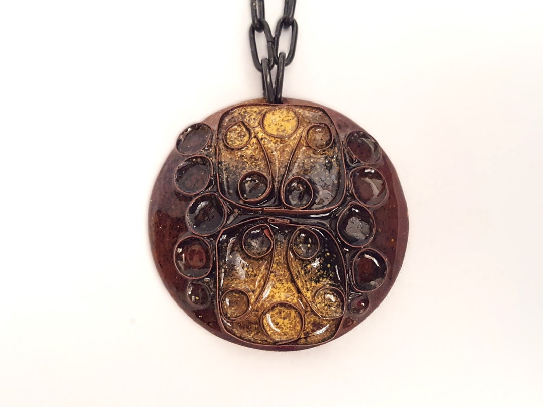 Anja Mäkinen Copper and Enamel Pendant Finland 1970s F1436 - Etsy