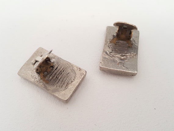 Brutalist Pewter "Falling man" Clip-on Earrings, 1948… - Gem