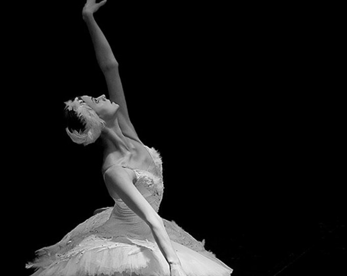 Ballerina Photo in Black & White, Russian Dancer Performing the Dying ...