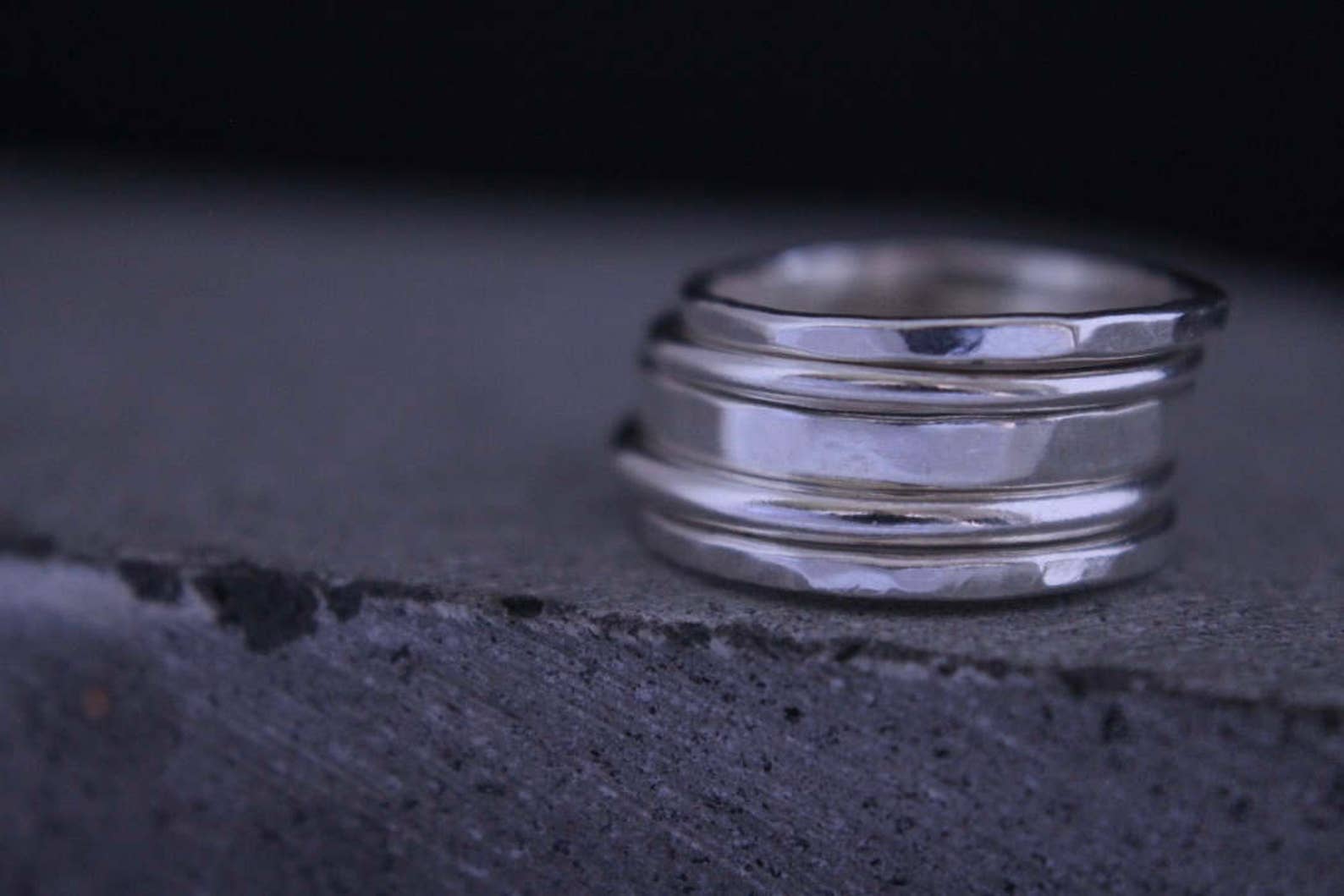 Set of 5 Sterling Silver Stacking Rings.stackable Rings.silver - Etsy