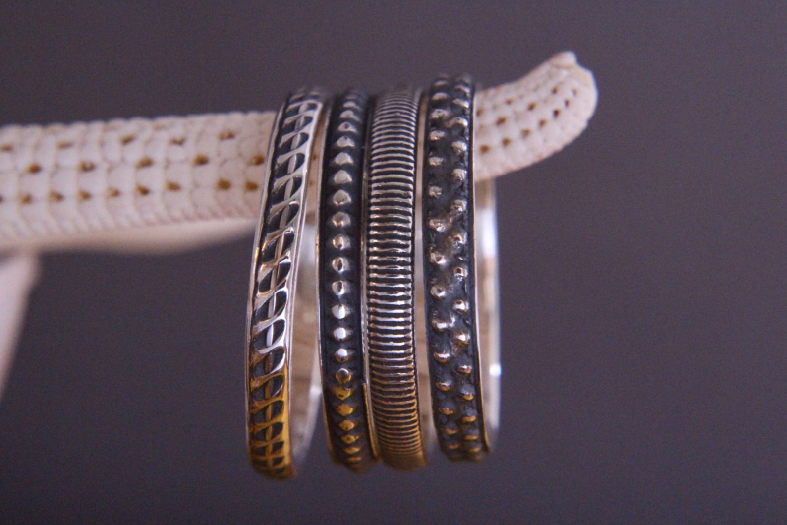 Stacking Rings.stackable Rings.stack of 4.sterling Silver - Etsy UK