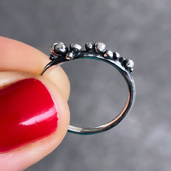 Large Silver Bubble Ring - Etsy UK