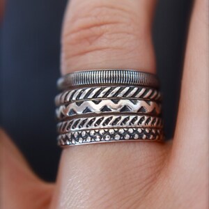 Sterling Stackable Rings.stack Rings.silver Rings.stacking Rings.rustic Rings.band Rings ...
