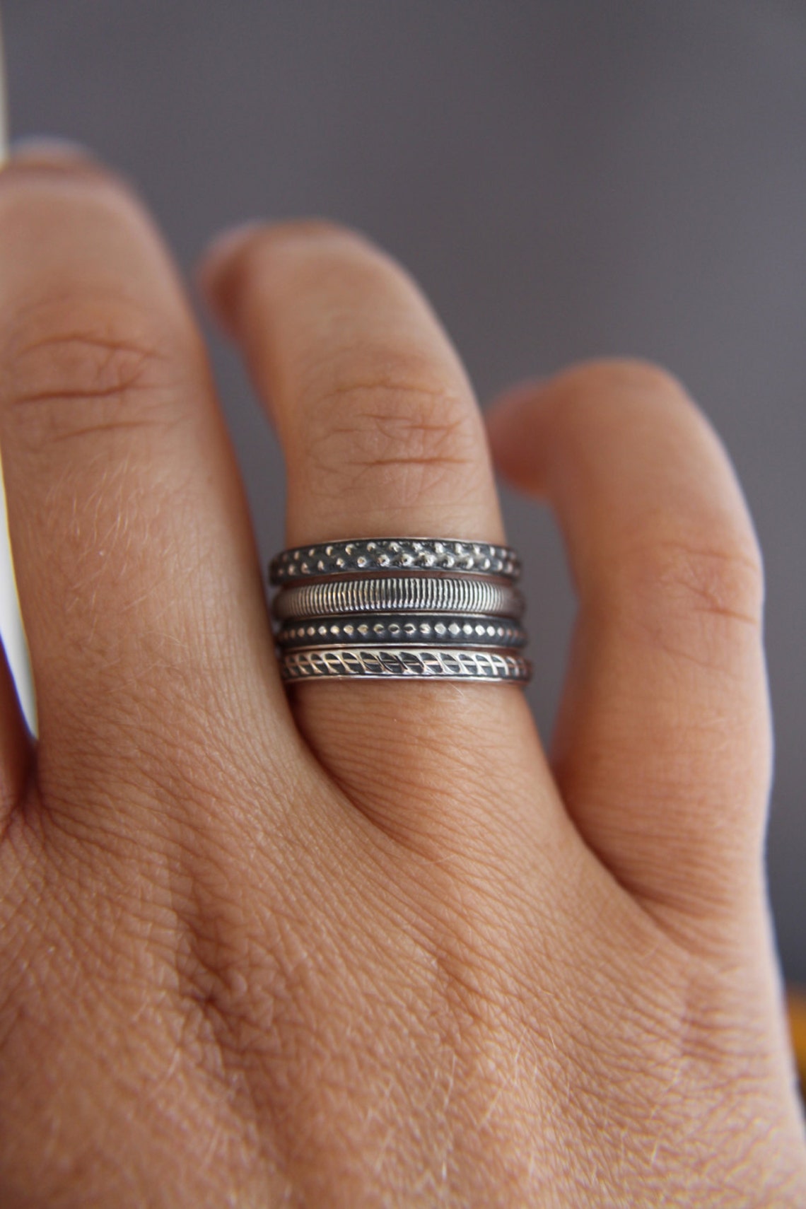 Stacking Rings.stackable Rings.stack of 4.sterling Silver - Etsy UK