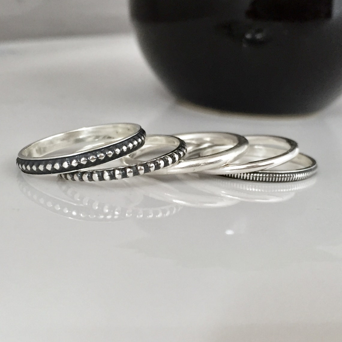 Stacking Rings.stackable Rings.silver Stacking Rings.set of - Etsy
